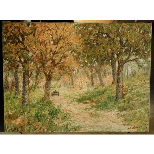 James Magee B.1864 Impressionist Forest Landscape Oil Painting | Chairish