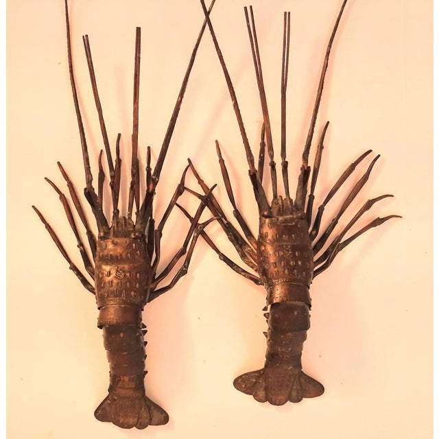 Vintage Chinoserie Okimono Bronze Reticulated Rock Lobsters Signed ...