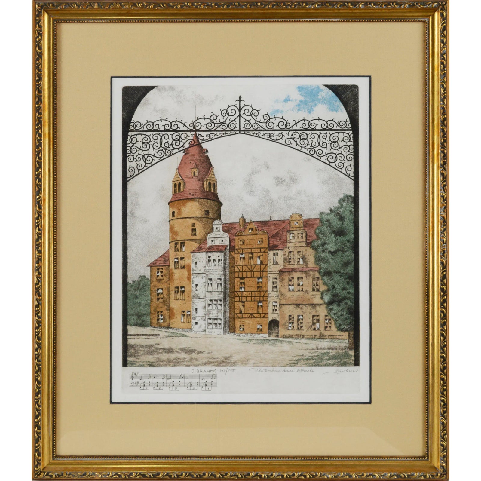 Mid 20th Century Brahms He, Dornheim Etching by Peter Garbera, Framed ...