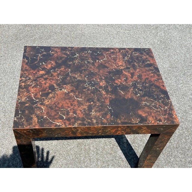 Post Modern Laminated Tortoiseshell Table | Chairish