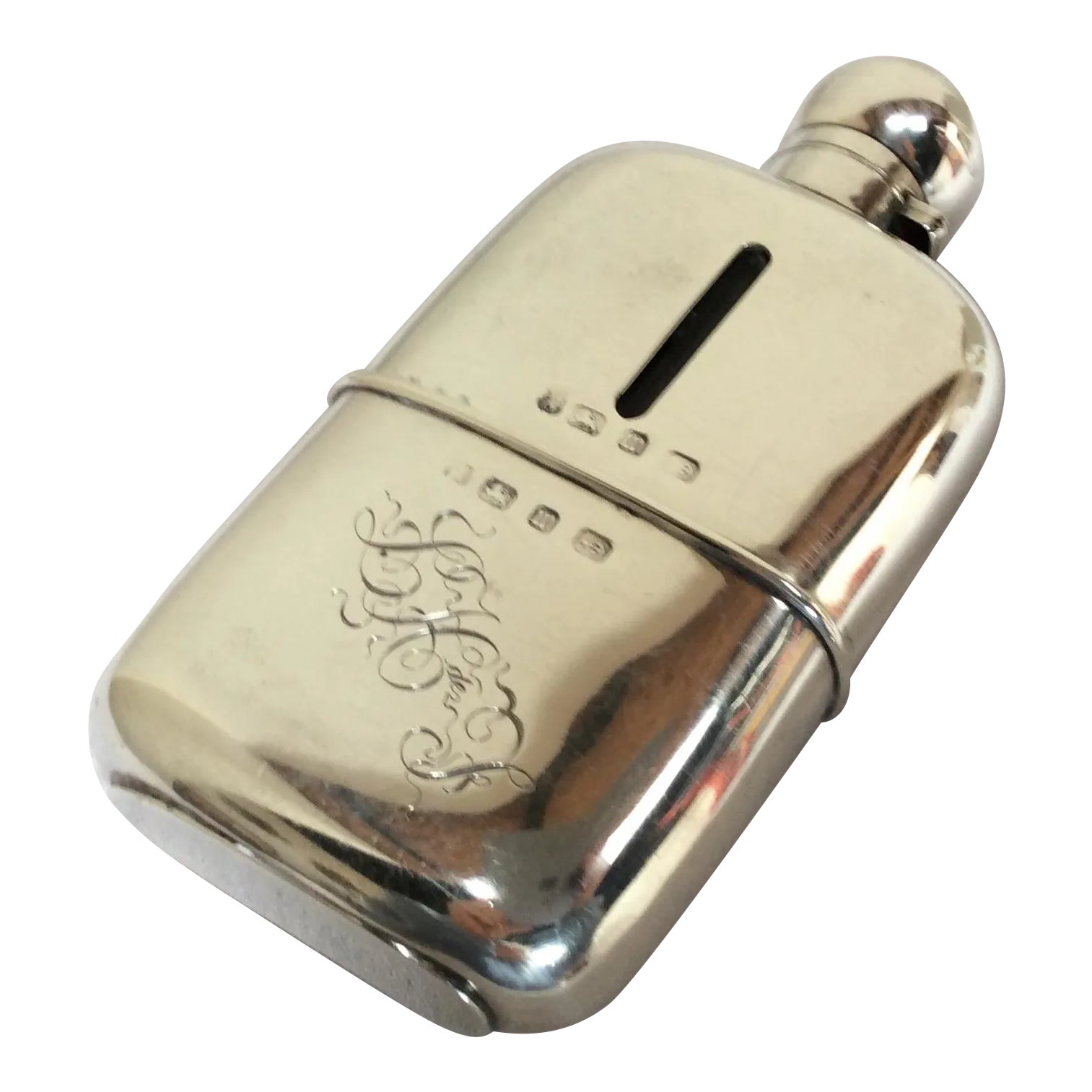 Sterling Silver English Flask | Chairish
