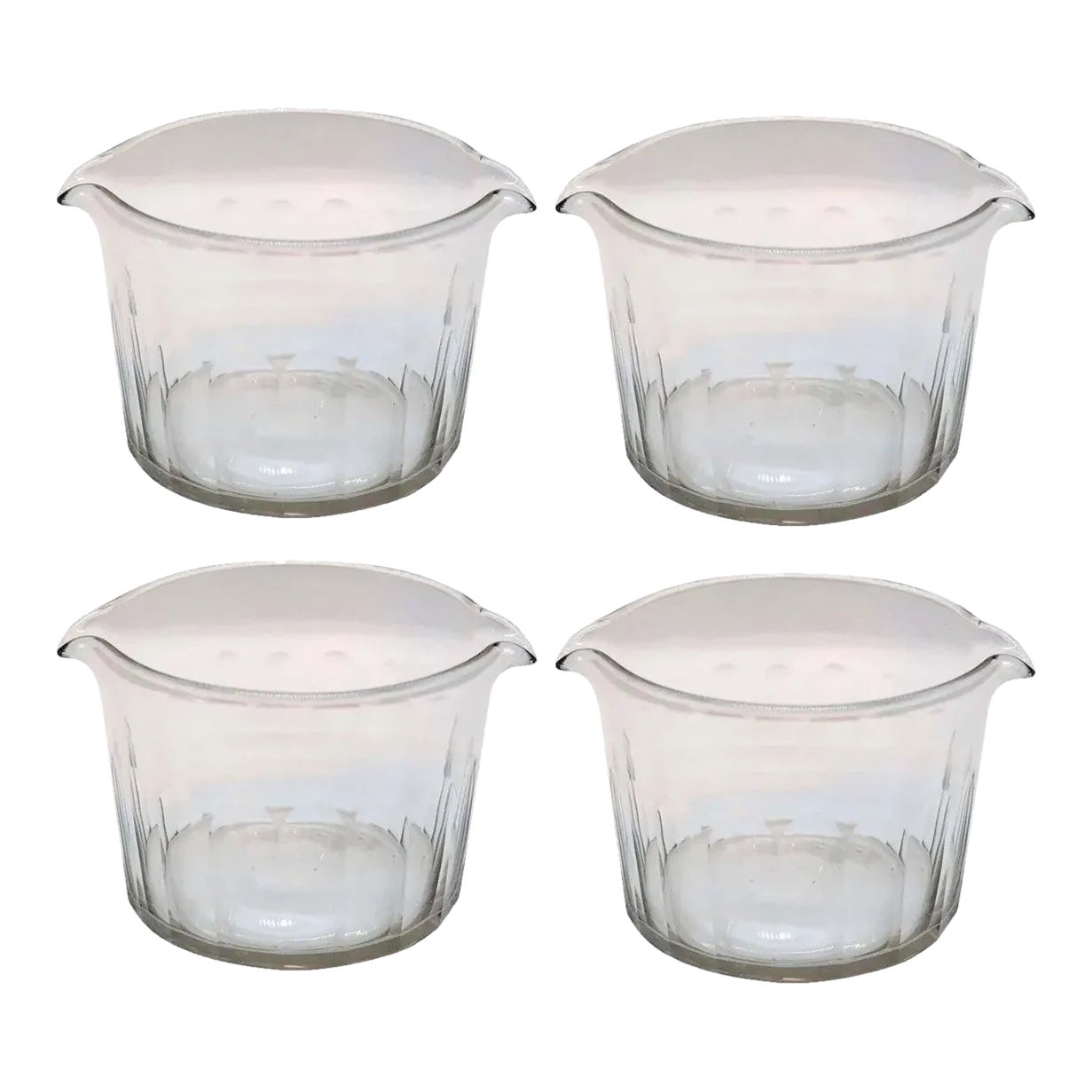 Four English Regency Glass Double-Lip Wine Rinsers | Chairish