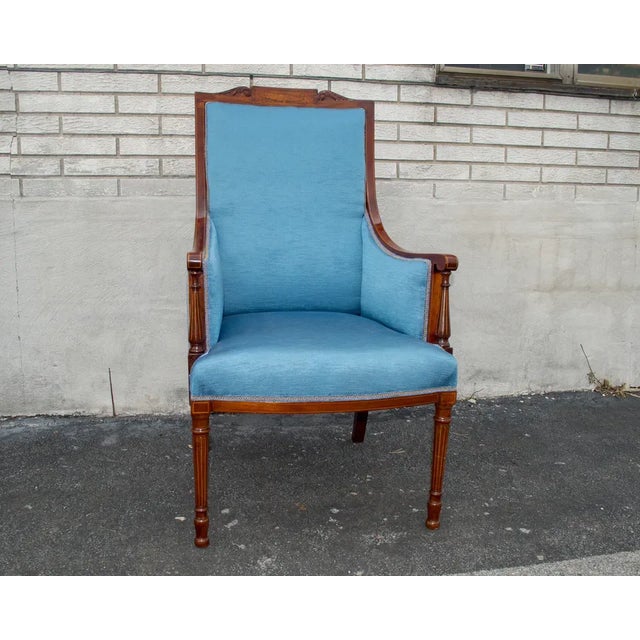 19th Century English Sheraton Living Room Chair with New Upholstery ...
