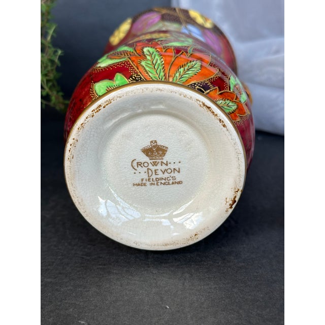 British Art Deco Vase by Crown Devon Fielding | Chairish