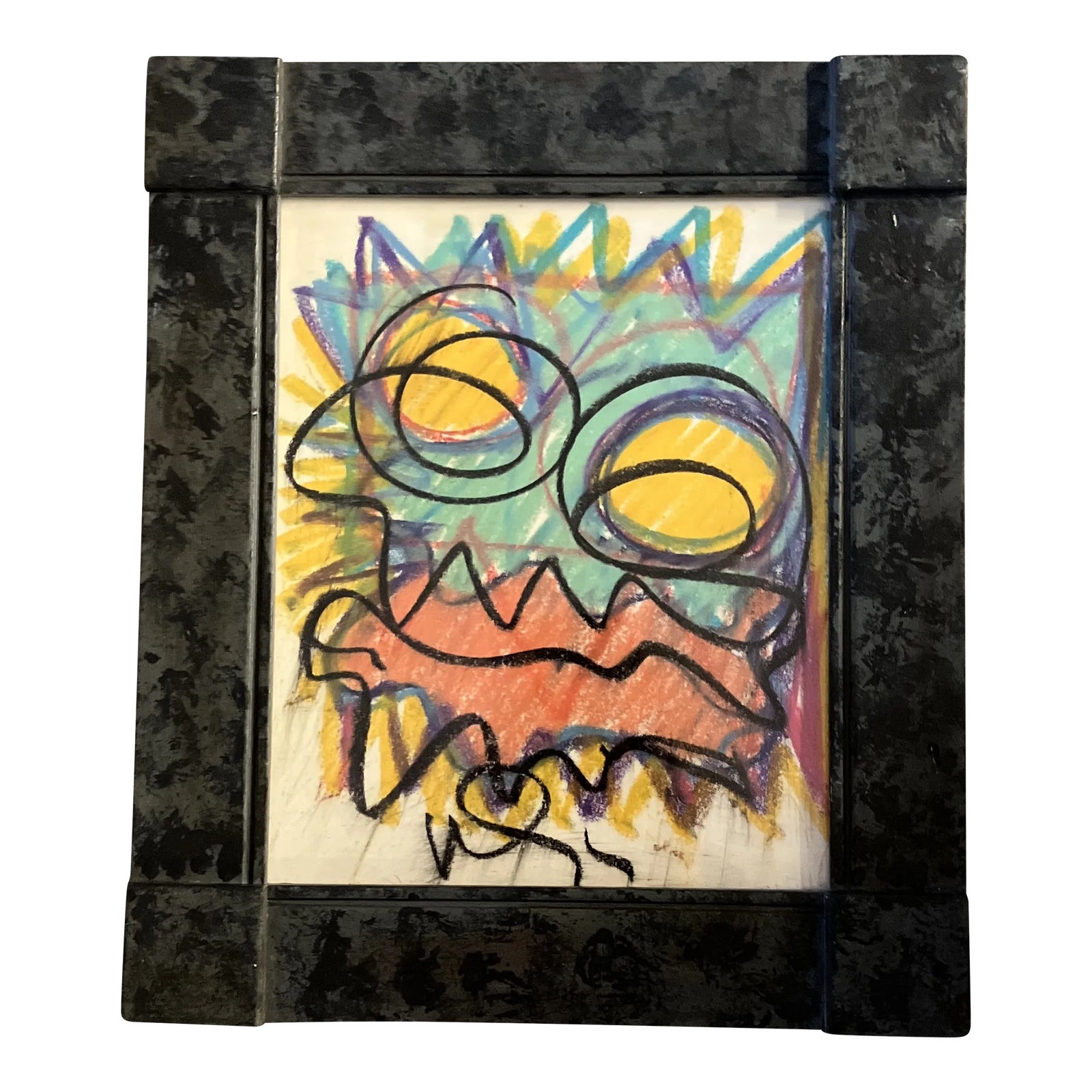 Contemporary Original Wayne Cunningham Abstract Pastel Drawing Framed ...