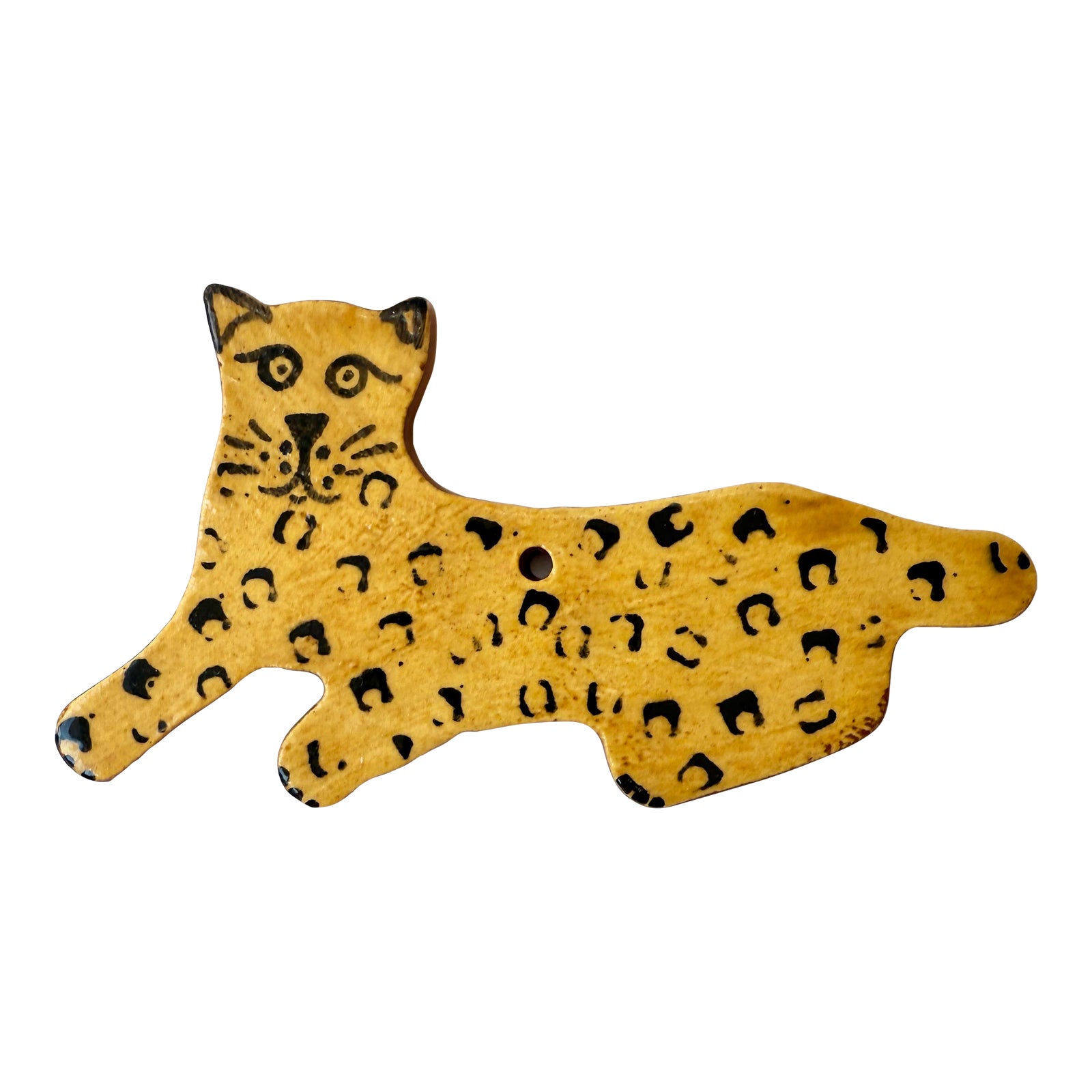 Folk Art Leopard Christmas Ornament, Breininger Pottery, Pennsylvania ...