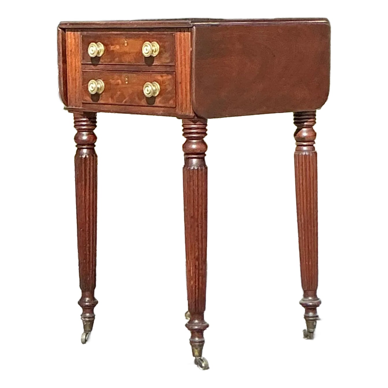 Vintage Traditional Flip Top Side Table | Chairish