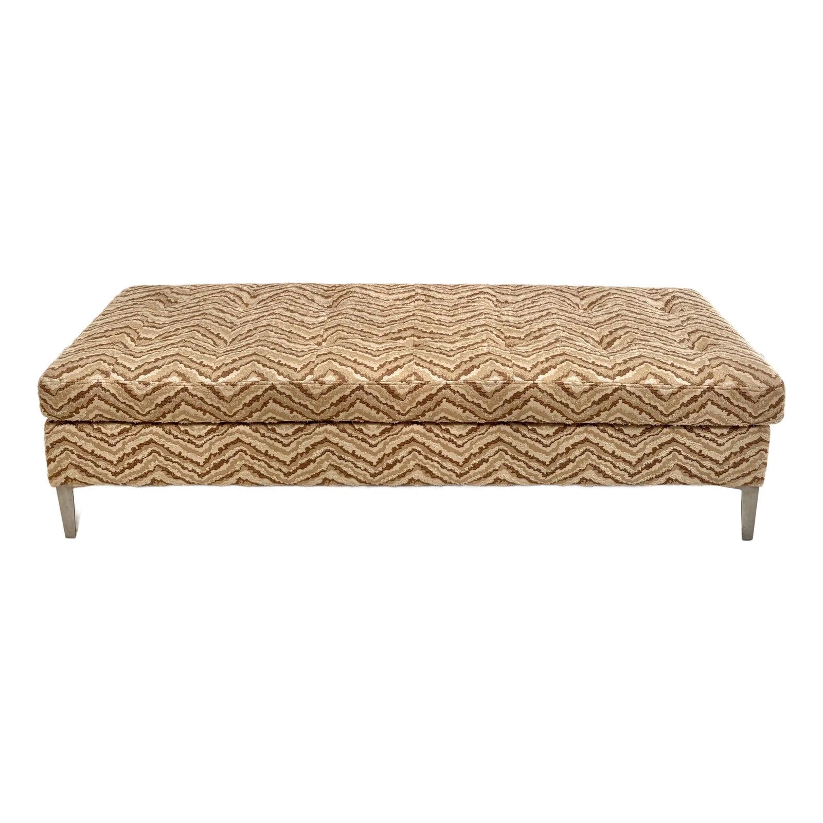 Vintage Modern Flamestitch Tufted Bench Newly Reupholstered | Chairish