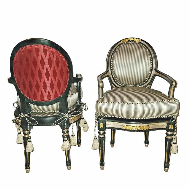 Mackenzie Style Diminutive Italian Parcel Gilt Oval Medallion Back ...