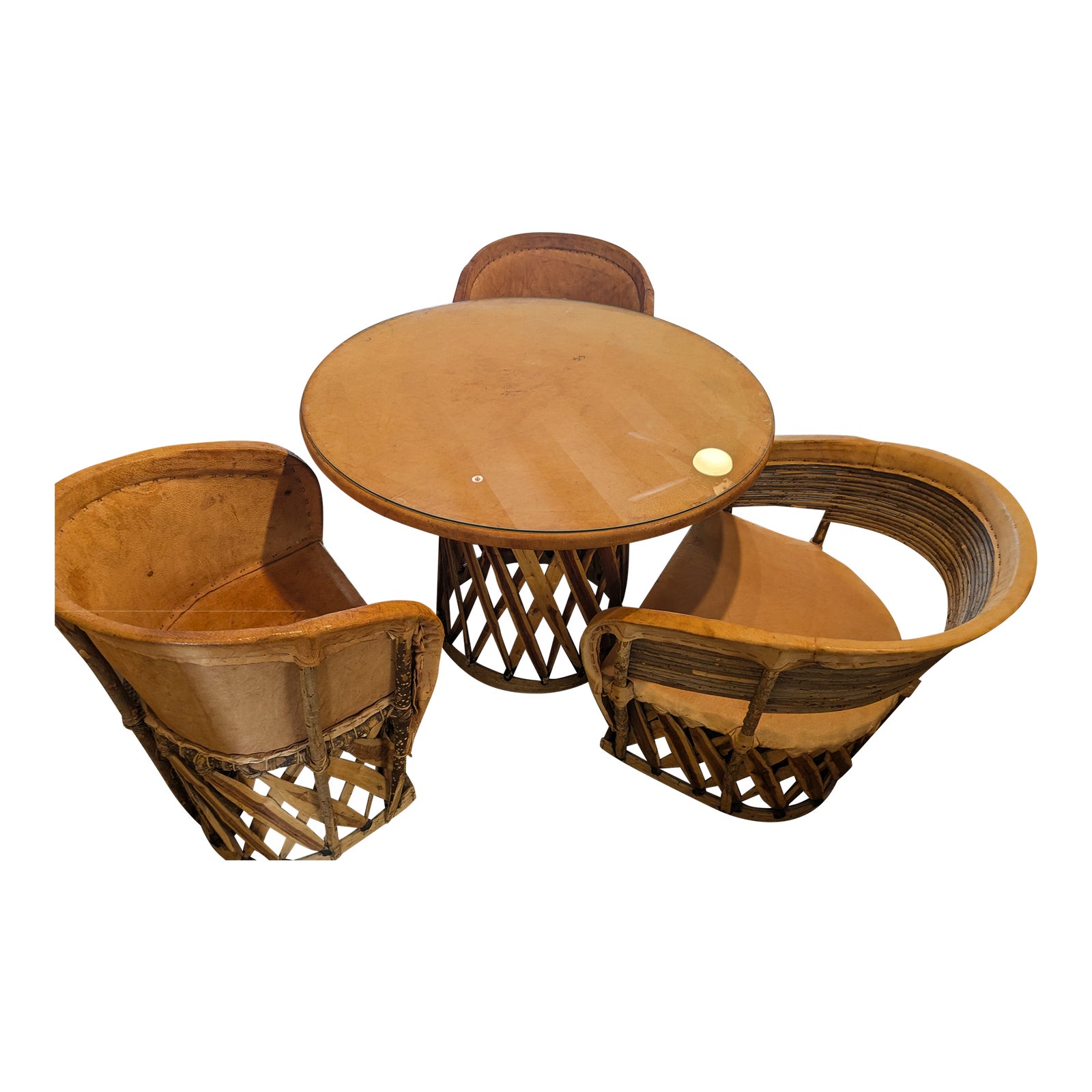 20th Century, Vintage Equipale Mexican Table and Chairs - Set of 5 ...