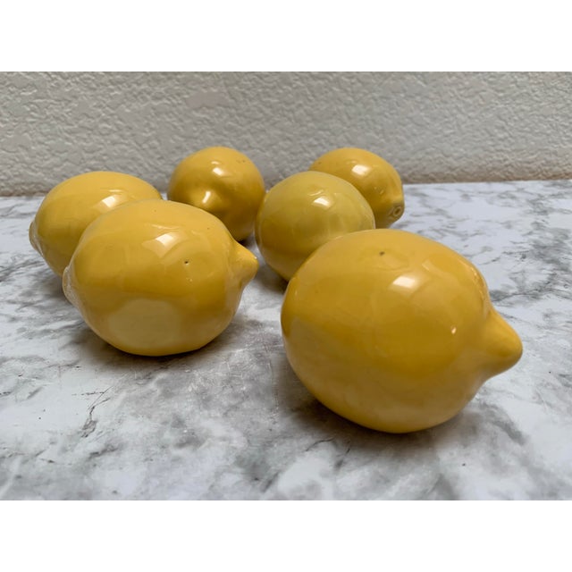 Vintage Pottery Ceramic Lemons, Set of Six | Chairish
