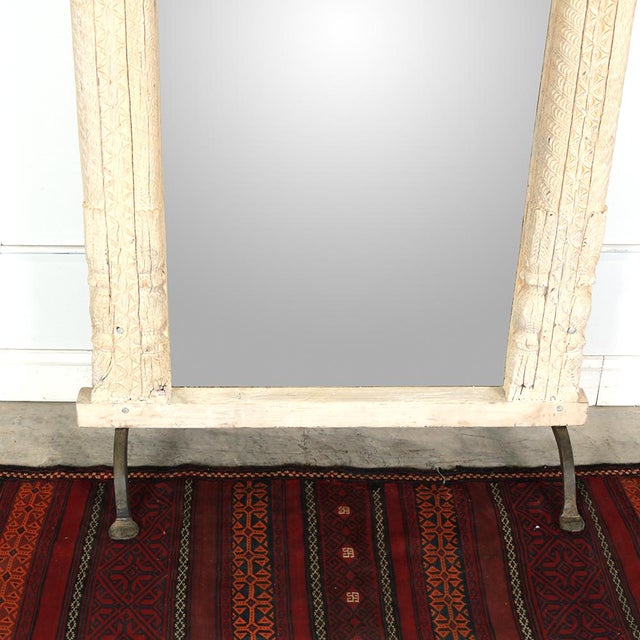 Antique Indian Teakwood Window Frame + Mirror | Chairish