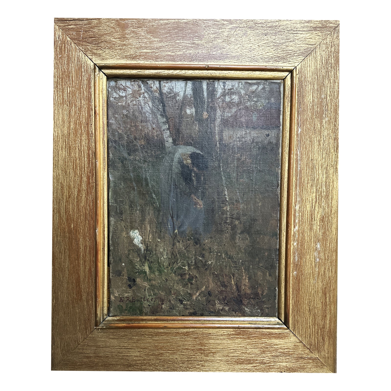 Edward Riche Butler, Californian Artist from Sacramento, Woman Picking Flowers | Chairish