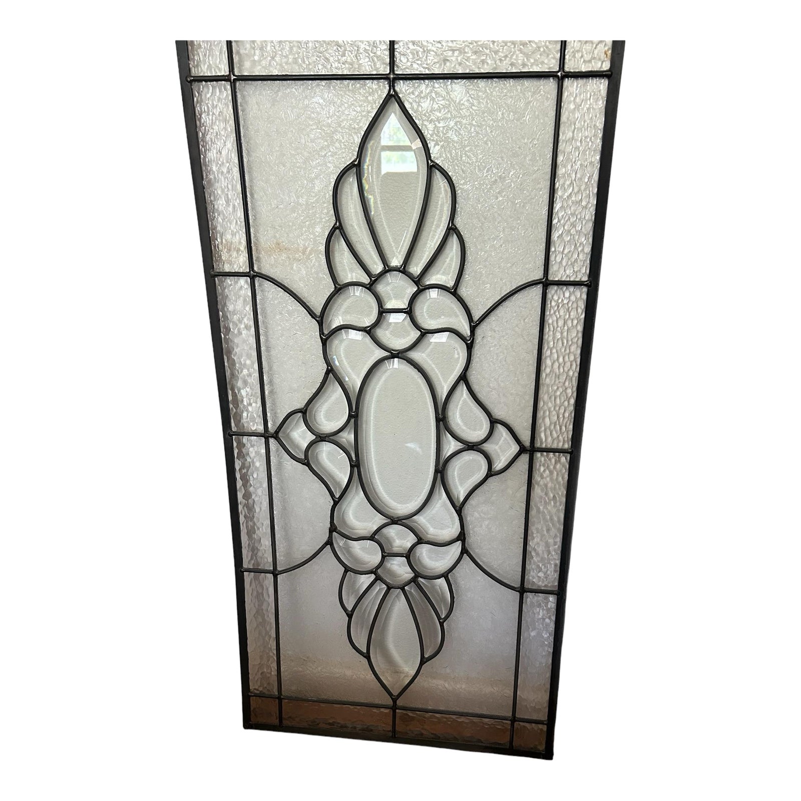 Vintage Clear Stained Glass Panel, Glue Chip Background, Marble Glass ...