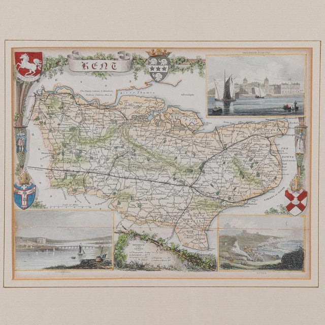 1860's Antique County Map | Chairish