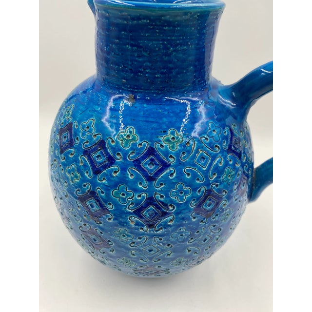 Bitossi Rimini Blue Glazed Ceramic Oversized Jug Vase by Aldo Londi ...