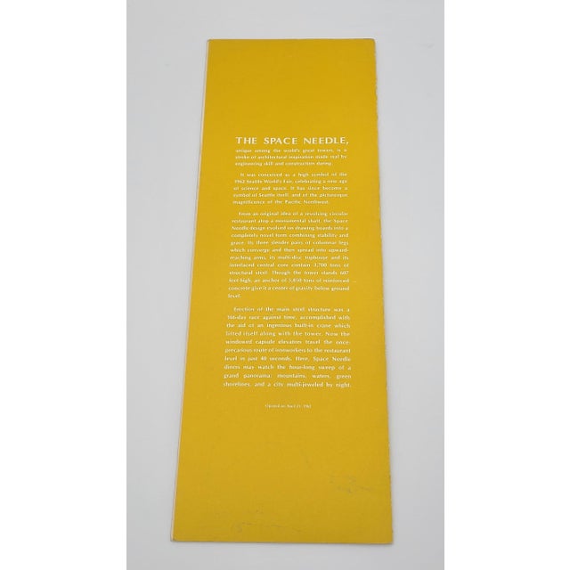 1969 Menu From the Seattle Space Needle | Chairish