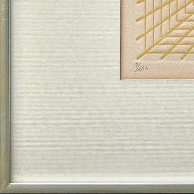 1973 “Iapetus” Op Art Etching #9/260 by S. Martin Friedman, Framed ...