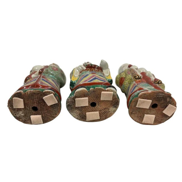 Early 20th Century Chinese Fu Lu Shou Feng Shui Trio Gods Figurines ...