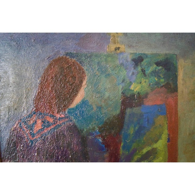 Ruth Burden, Painting in the Kitchen, Late 20th-Century, Oil on Canvas ...