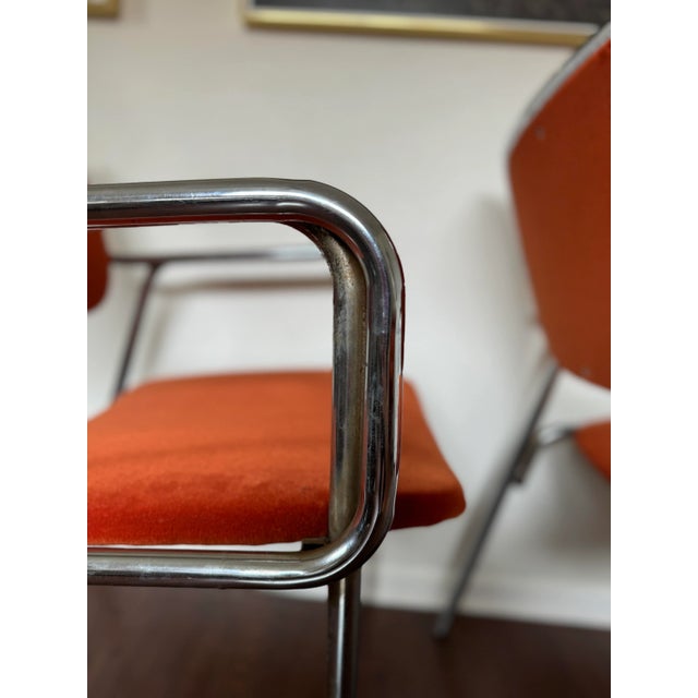 Set of 2 Mid Century Modern Tubular Arm Chairs by Global Upholstery ...