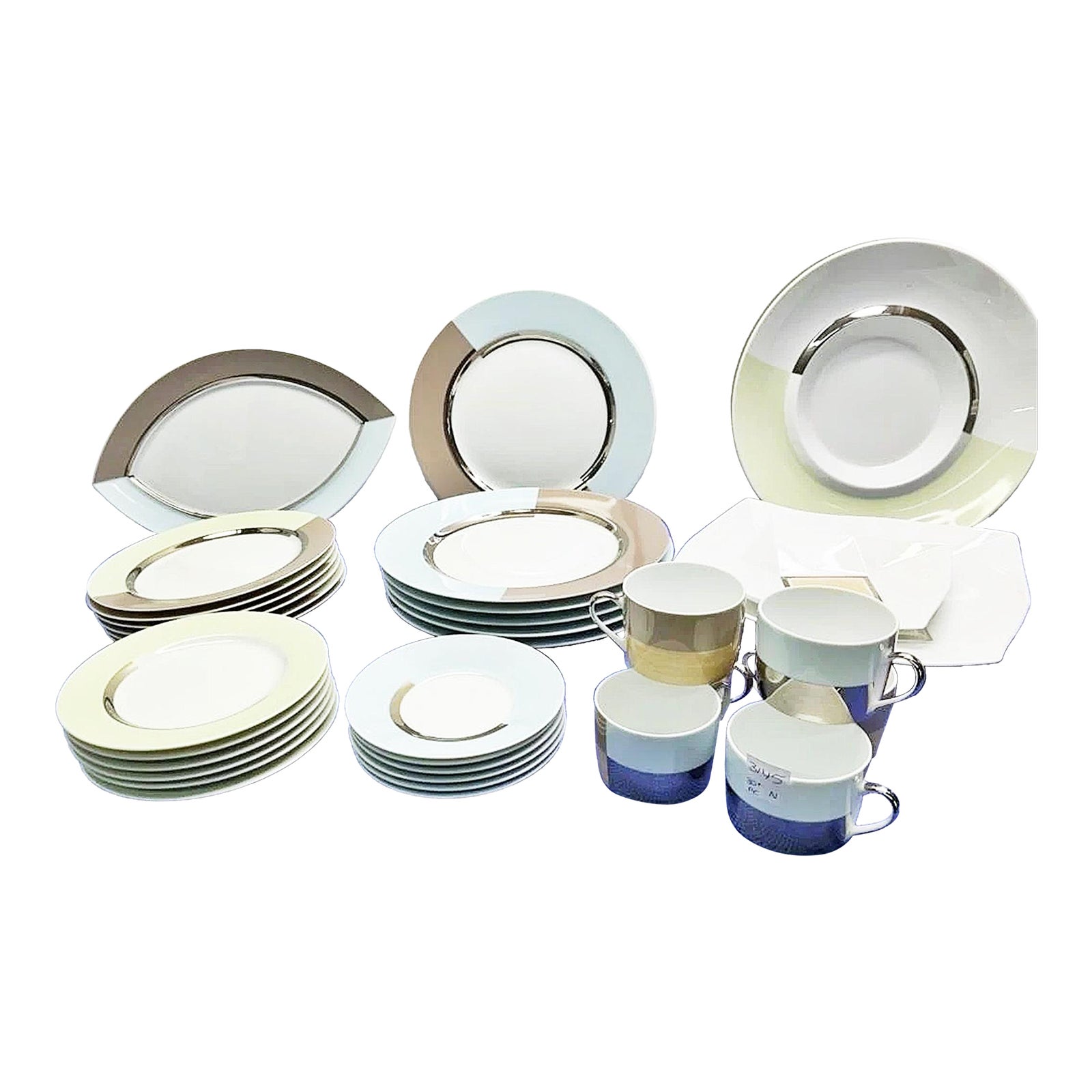 1990s Bernardaud Fusion Dinner Service Set for 6 | Chairish