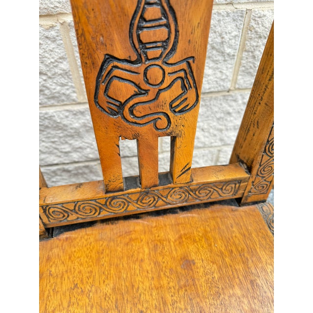 Custom Hand Carved Witco Tiki Style Polynesian Side Chairs - Set of ...