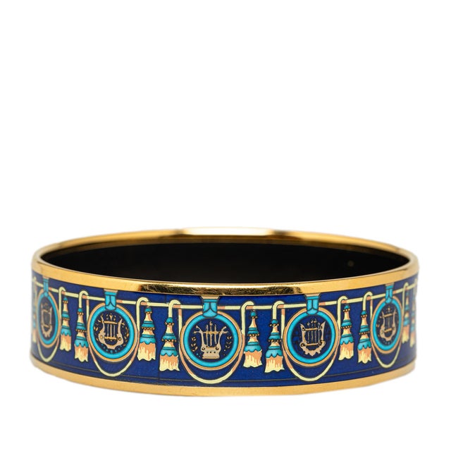 Hermès Wide Enamel Bangle Costume Bracelet | Chairish