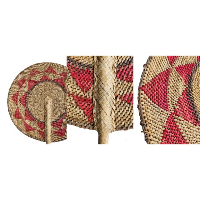 Vintage African Bolga Grass Fan | Chairish