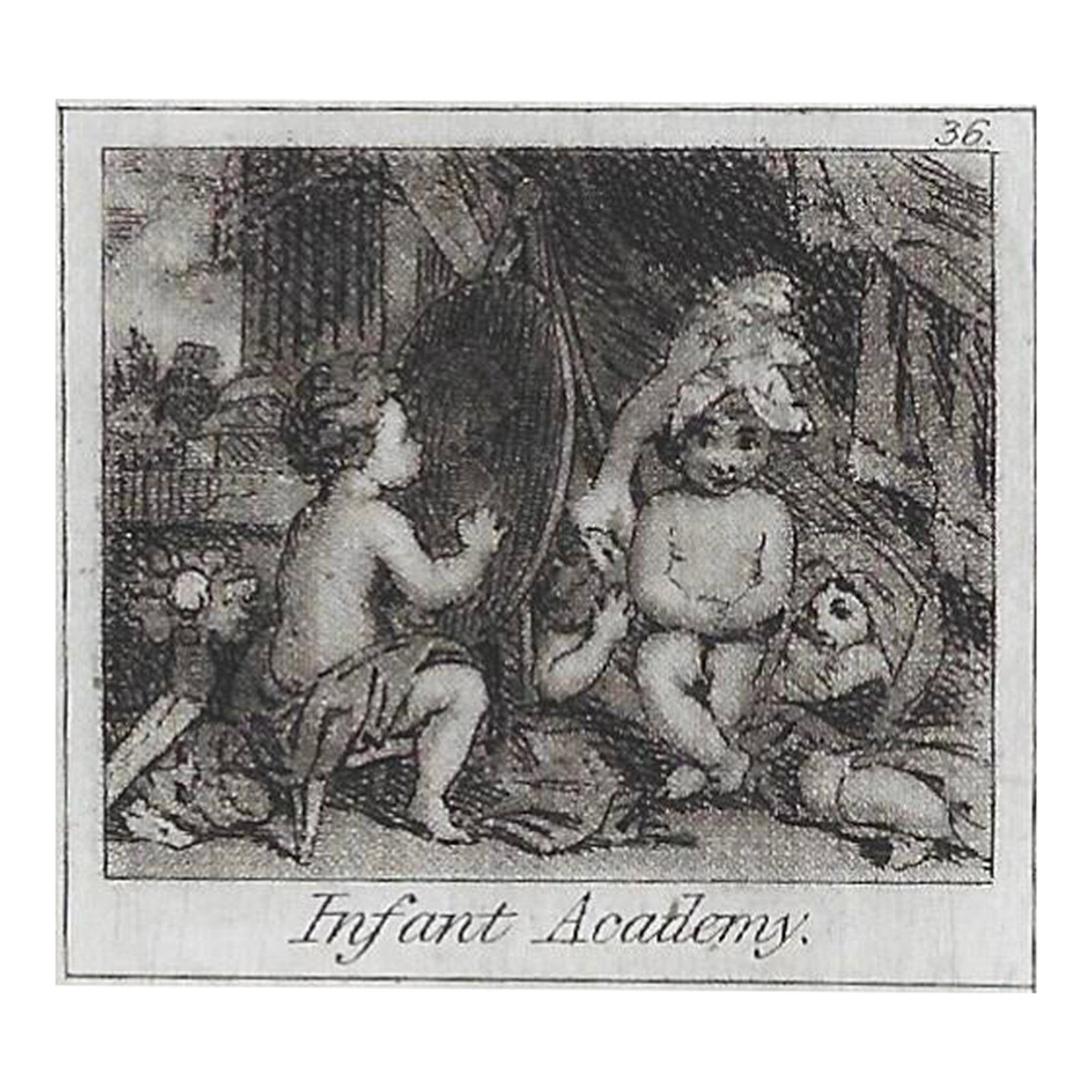 Infant Academy Miniature Engraving After Joshua Reynolds | Chairish