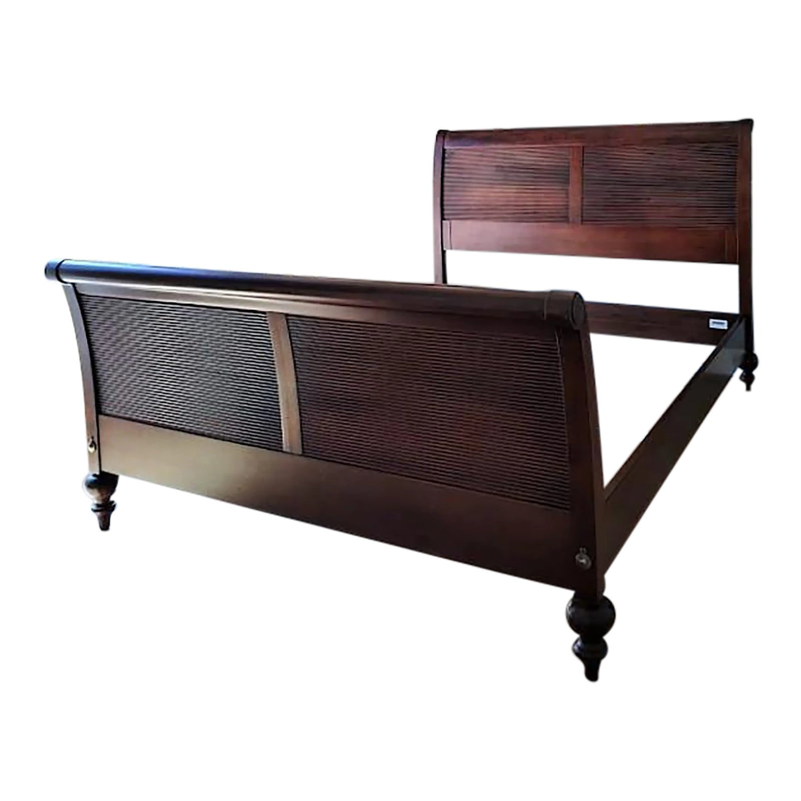 Ethan Allen British Classics Queen Size Sleigh Bed | Chairish