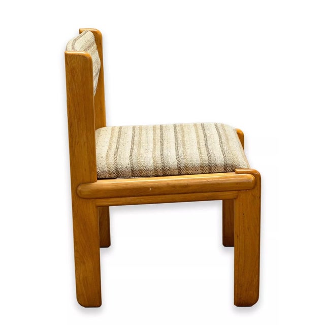 Ralph Rye for Thonet Solid Elm Side Chair with Brown Striped Upholstery ...