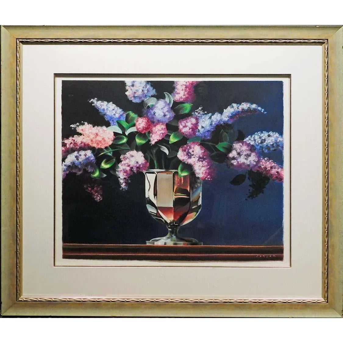 James Jensen Original Pastel "Lilac" Flower With Custom Frame | Chairish