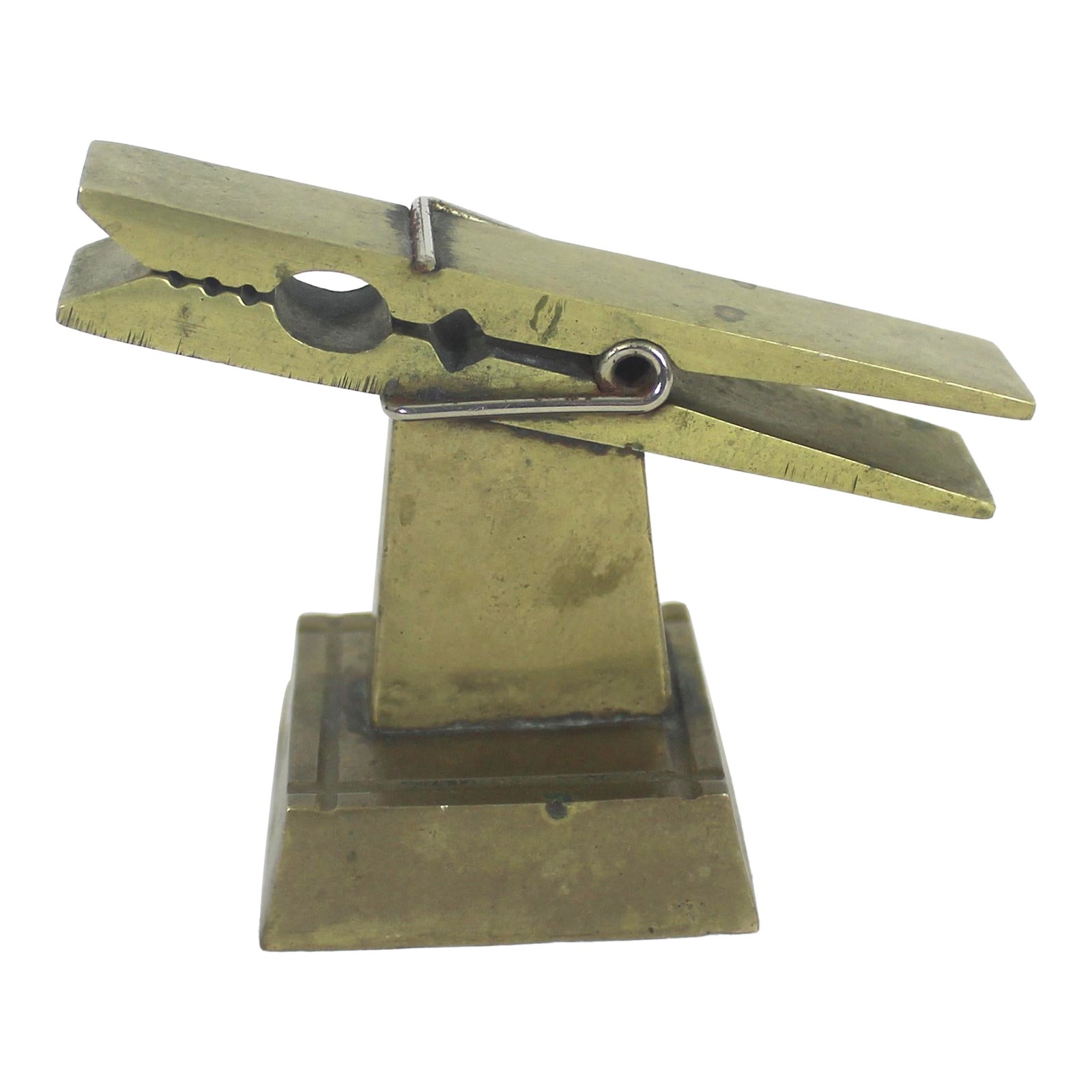 1960s Solid Brass Clothes Peg Paper Clip Paperweight Message Letter ...