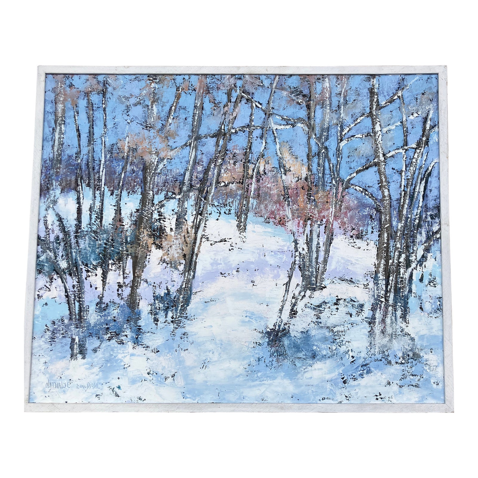 1980’s Original Impressionist Snow Scene Landscape Painting “Whose ...