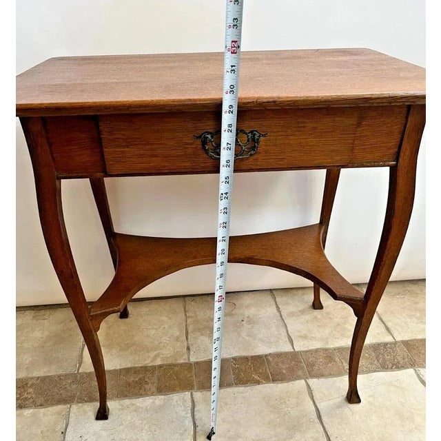 Antique Desk Library Table One Drawer Bottom Shelf Solid Oak French ...
