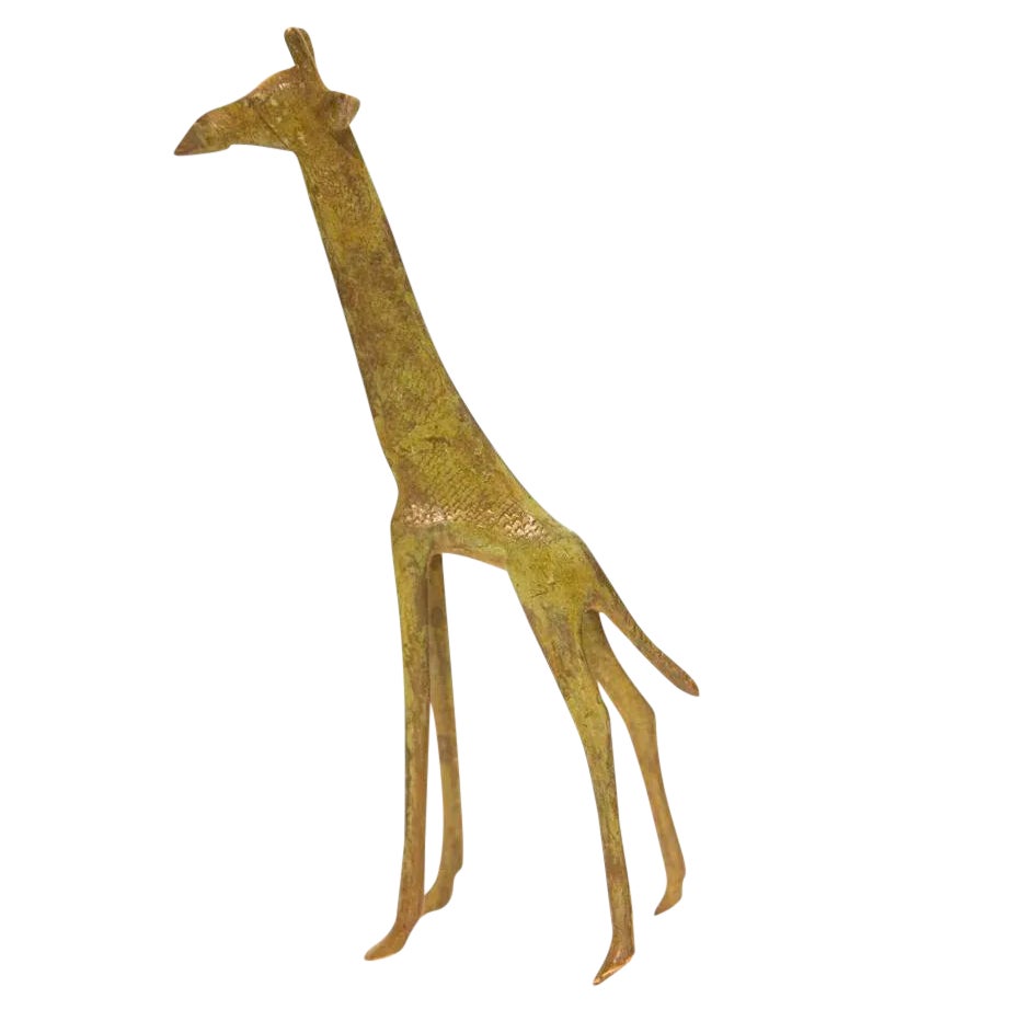 Vintage Bronze Giraffe Figurine / Ashanti Gold Weight | Chairish