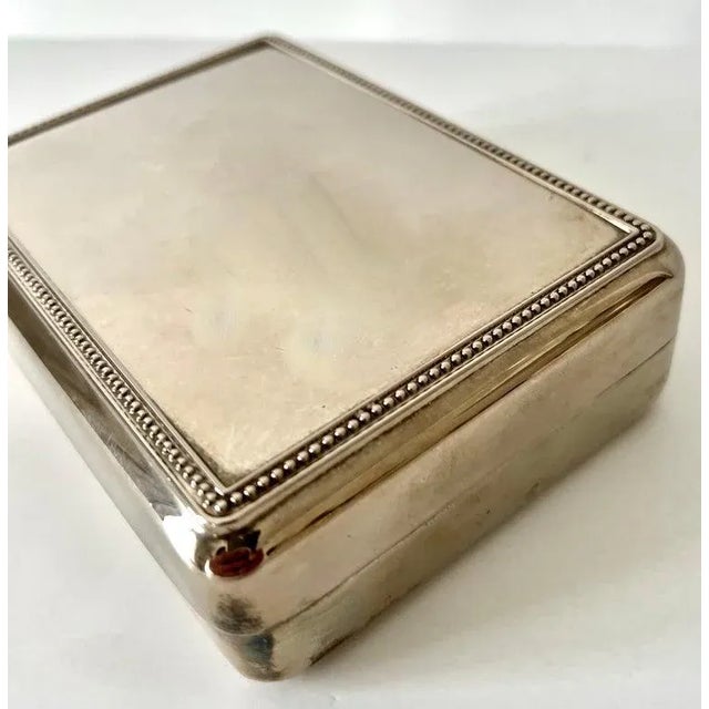 Silver Plate Box with Blue Interior | Chairish