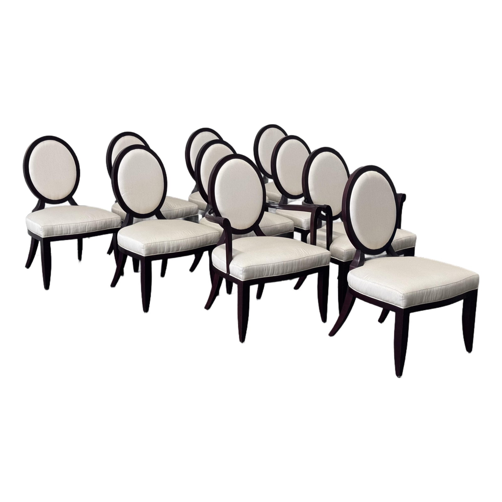 Barbara Barry for Baker Furniture Oval X Dining Chairs, Set of 10 ...