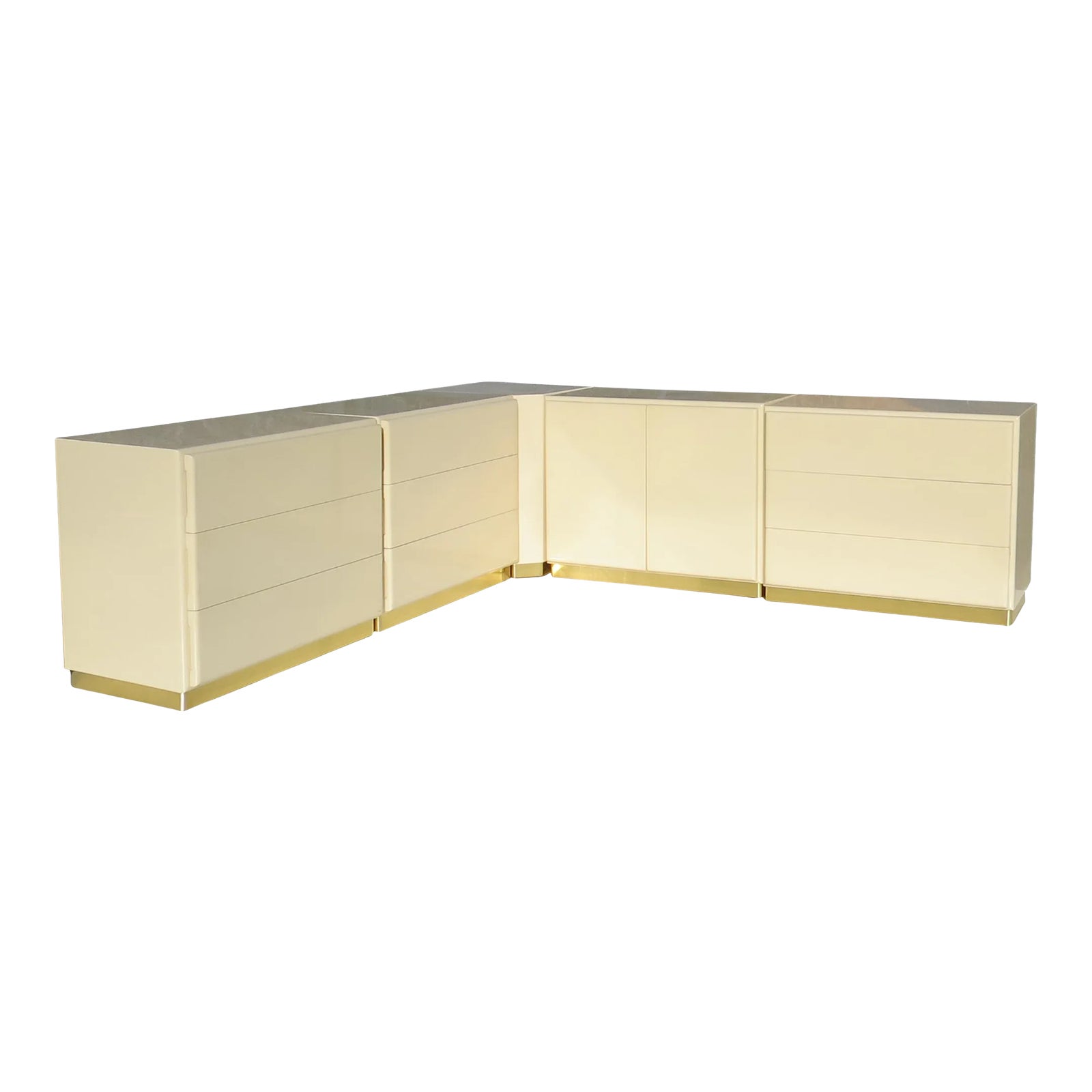 Vintage Milo Baughman for Thayer Coggin Lacquer Modular Bedroom ...