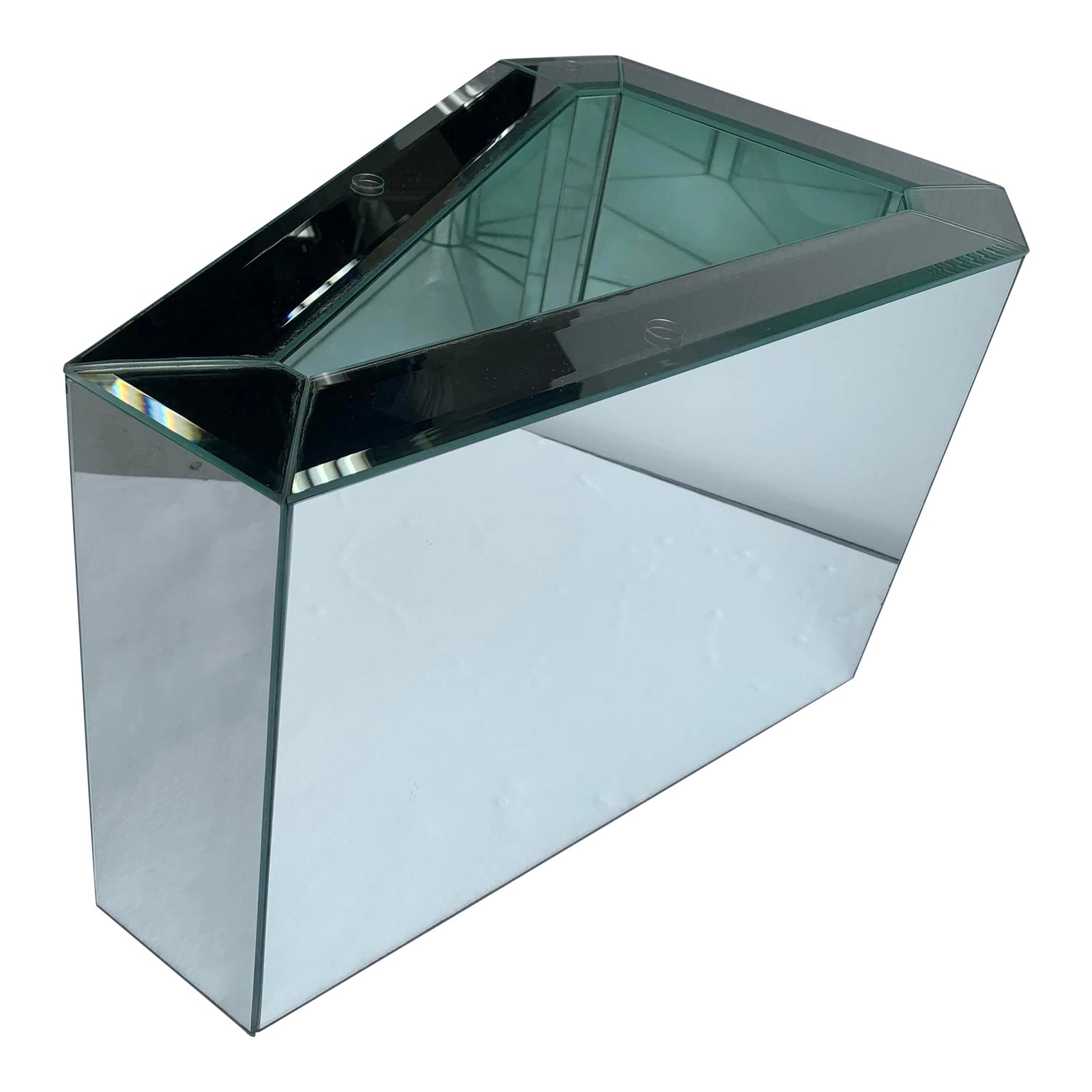 1980s Deco Beveled Mirror Coffee Table | Chairish