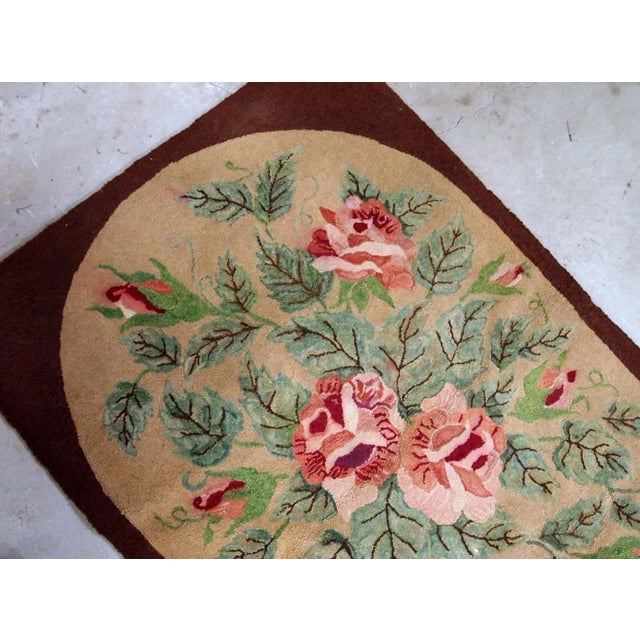 1900s Handmade Antique American Hooked Rug | Chairish