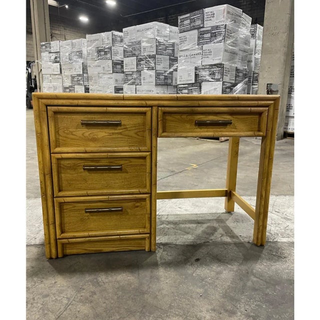 Late 20th Century Faux Bamboo Writing Desk | Chairish