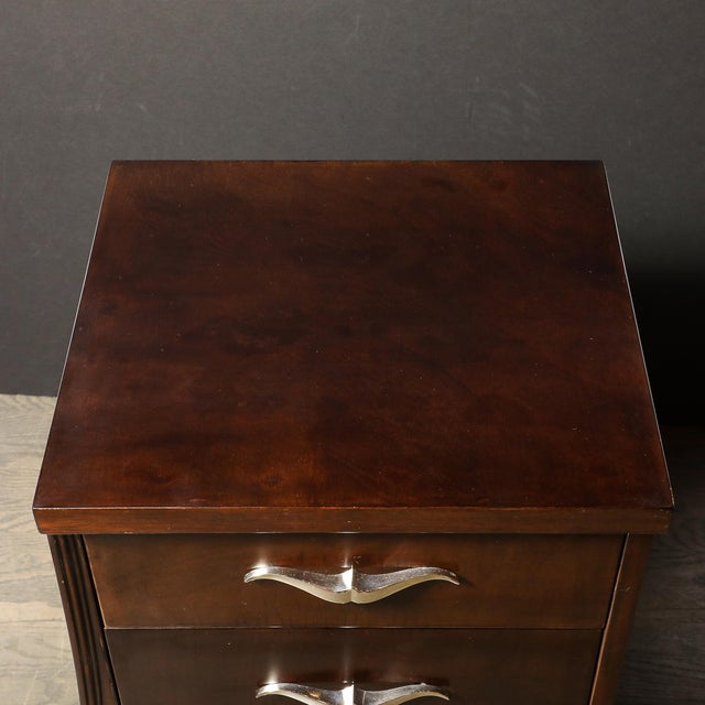 Pair of Art Deco Walnut & Black Lacquer Nightstands by Grosfeld House ...