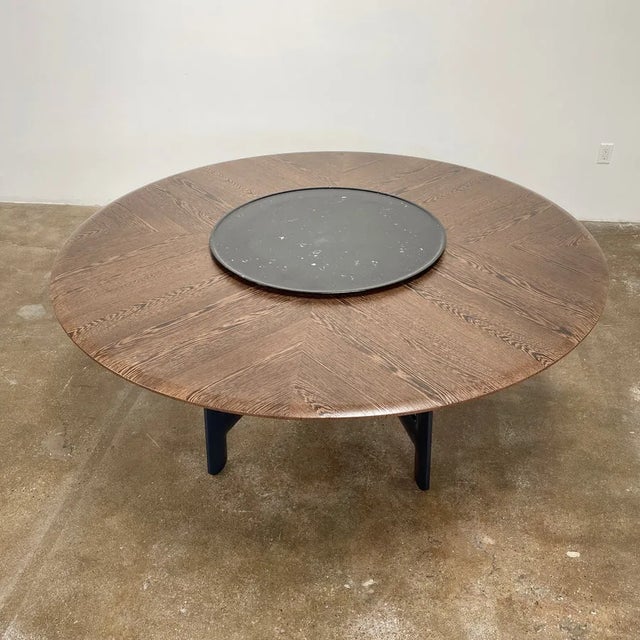 B & B Italia Alex Dining Table With Rotating Marble Tray | Chairish