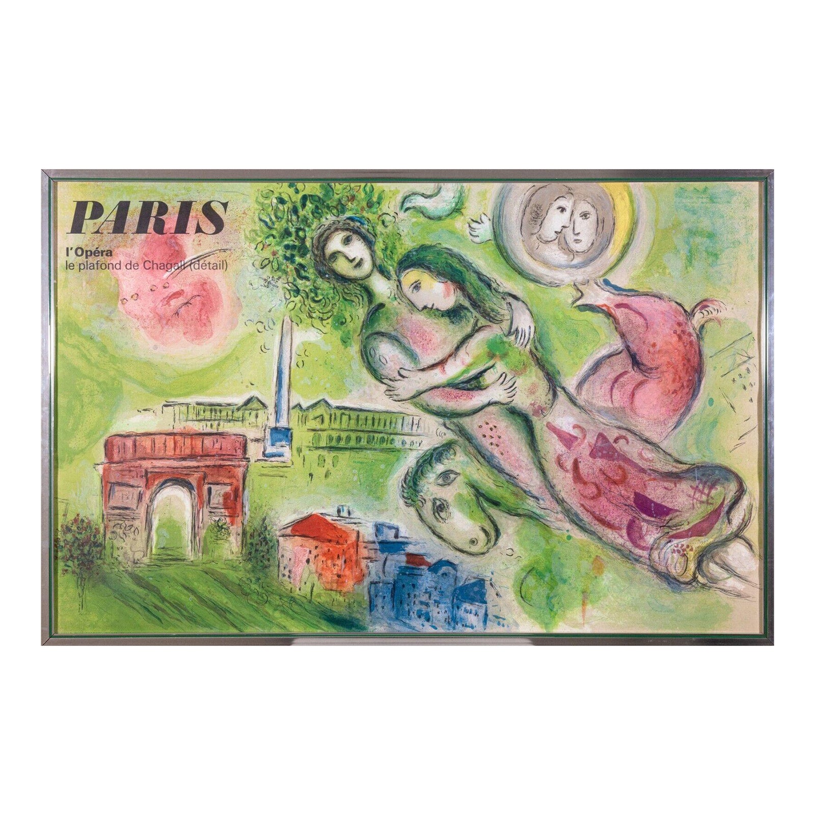 1964 Marc Chagall Paris Framed Poster | Chairish