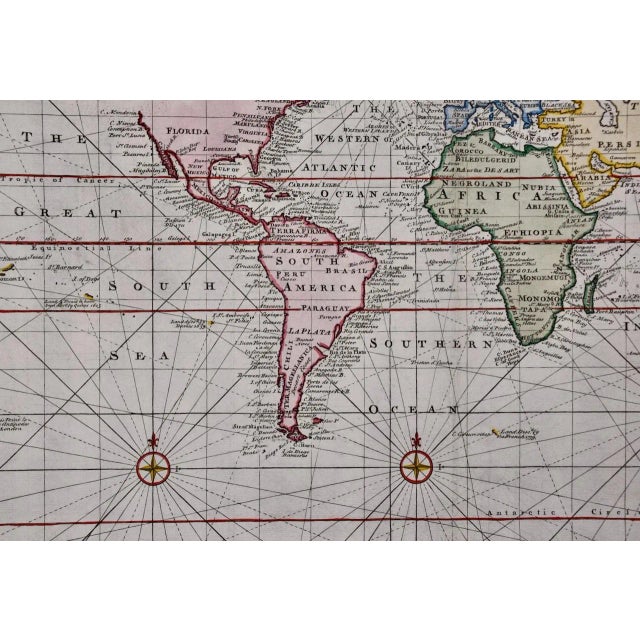 Map of the World: An Original 18th Century Hand-Colored Map by E. Bowen ...