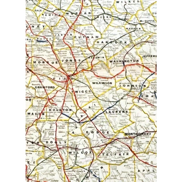 Original Antique Map of Georgia, (Usa) C. 1898 | Chairish