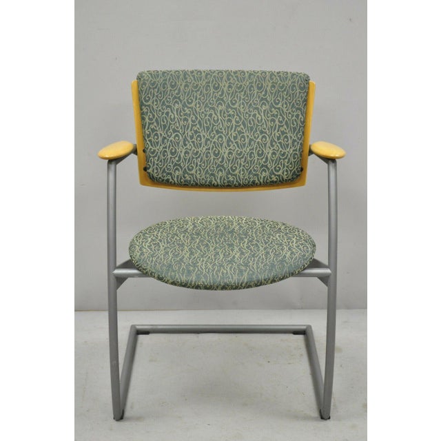 Martela Finland Wood Arm Metal Frame Modern Cantilever Office Arm ...