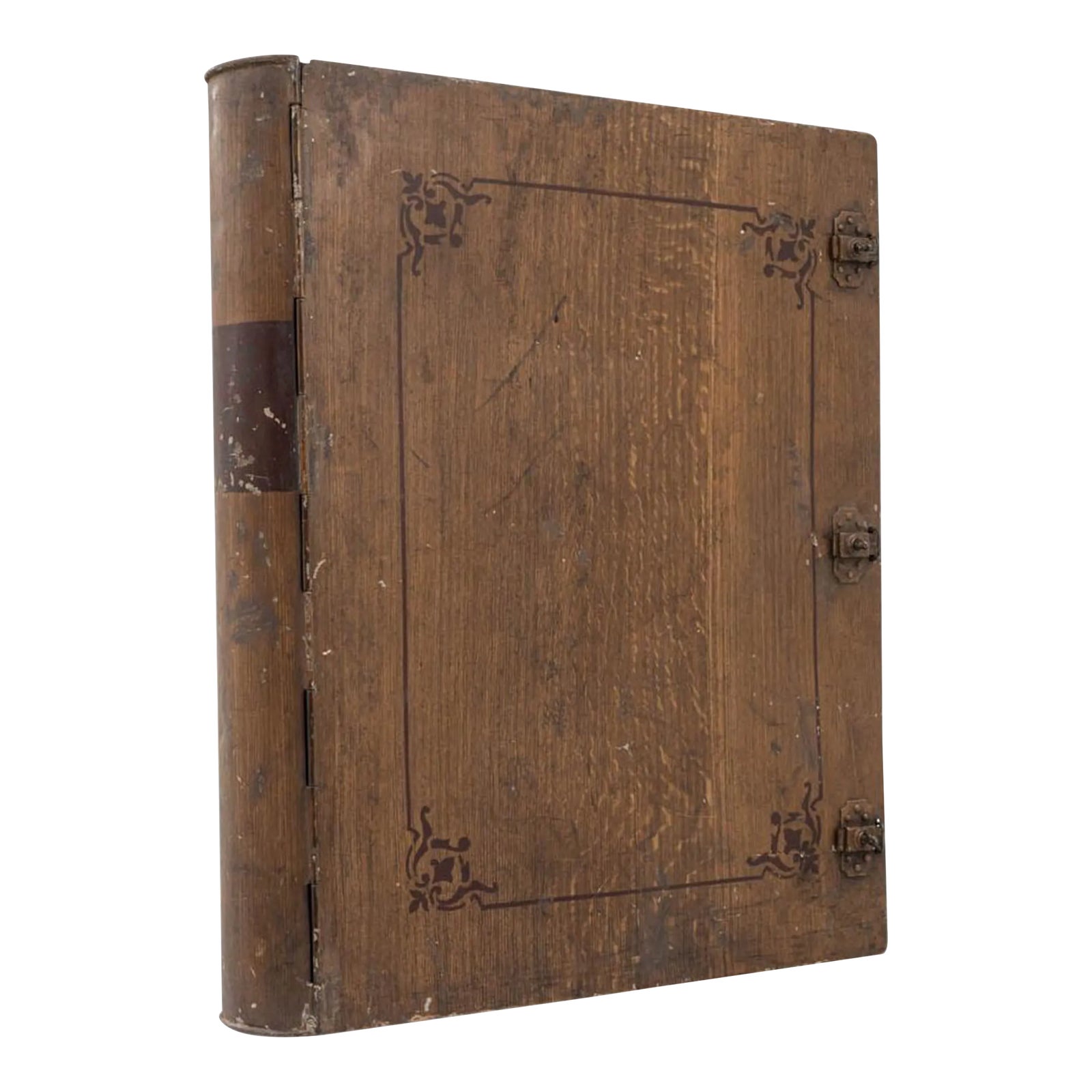 Antique French Metal Book-Shaped Box | Chairish